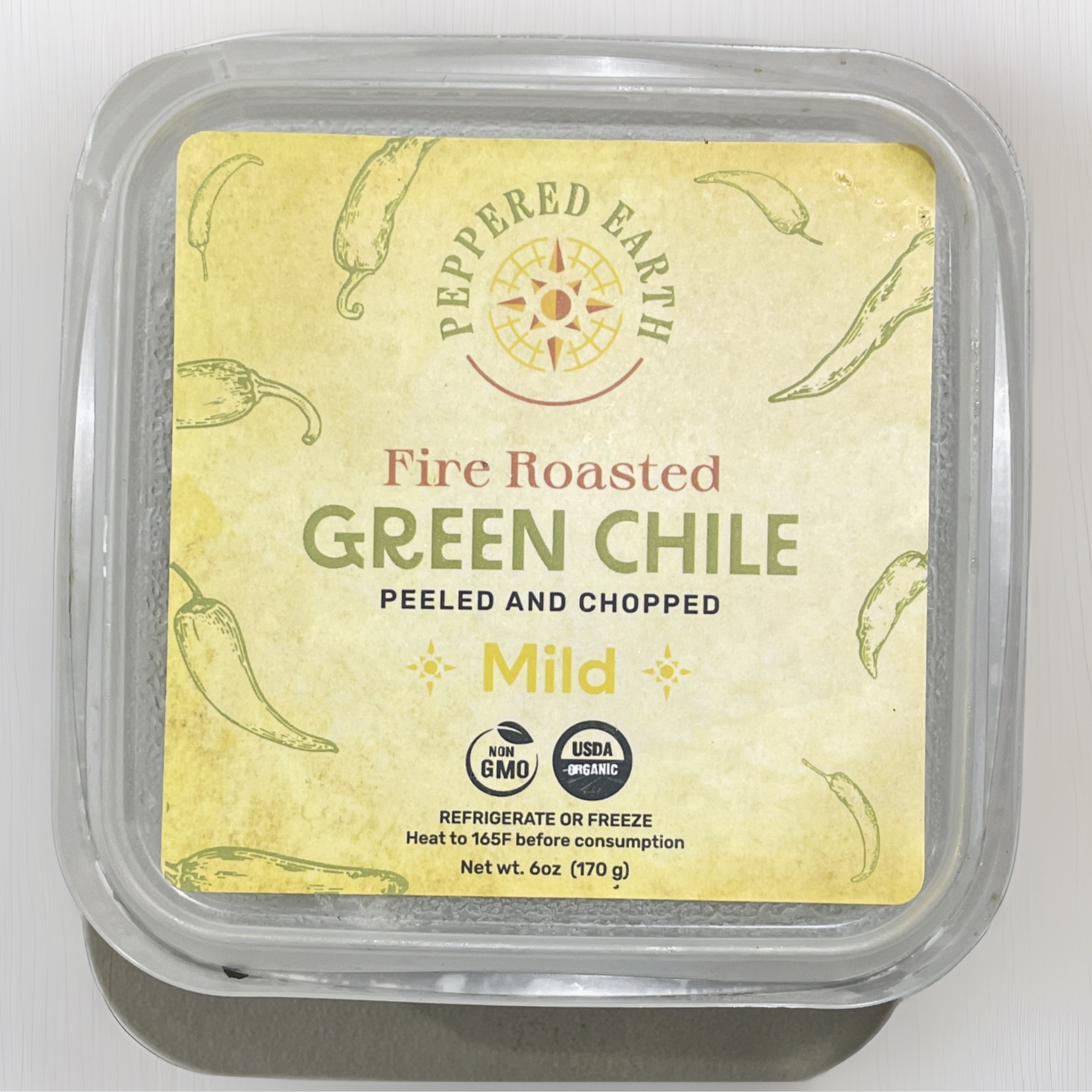 Frozen Roasted Green Chile Chopped And Peeled Mild Peppered Earth